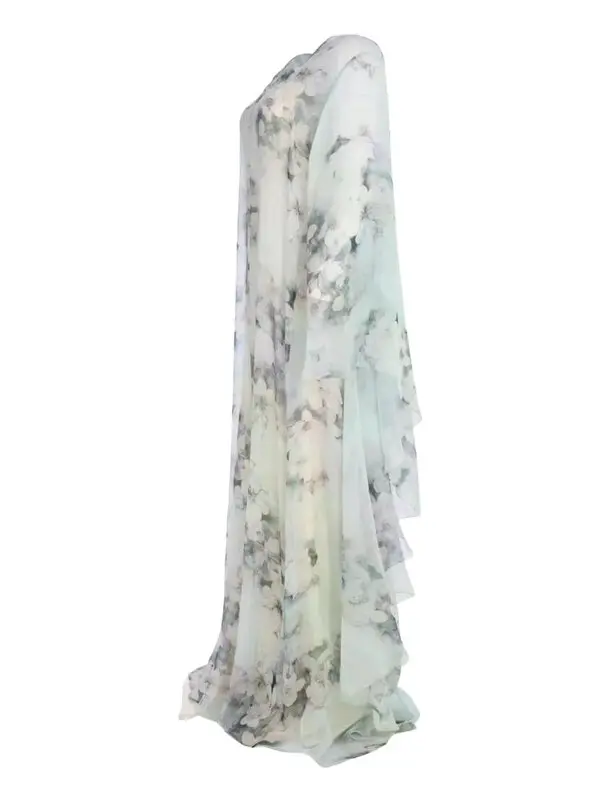 Alberta Ferretti Floral-print Maxi Dress - Neutrals