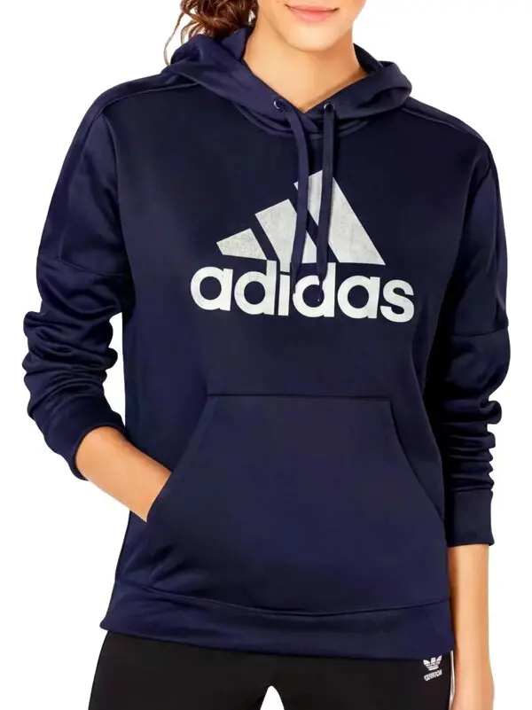 Adidas Logo-print Hoodie - Blue