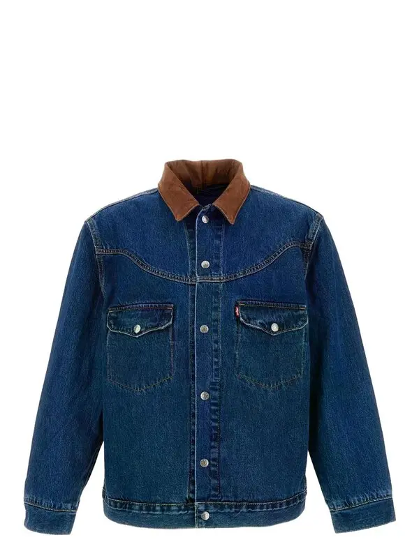 LEVI'S Corduroy Collar Denim Trucker Jacket - Blue