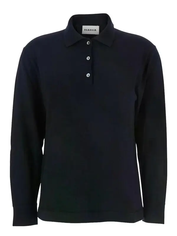 P.a.r.o.s.h Button Knit Polo Top - Blue