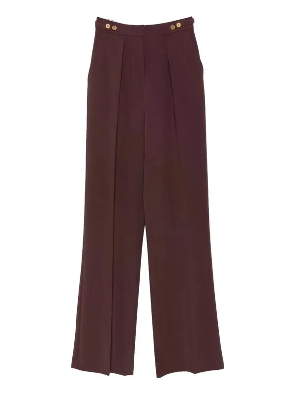 Elisabetta Franchi Pleated Button-detailing Trousers - Red