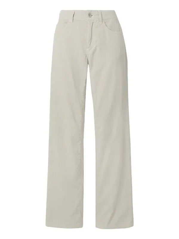 THE ROW Carlyle Cotton-corduroy Straight-leg Trousers - Neutrals