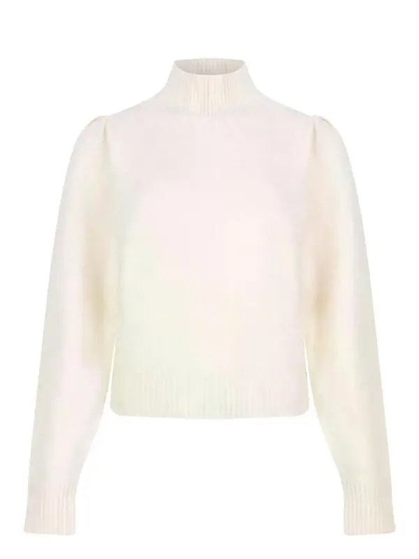 MARANT ETOILE High-neck Puff Sleeve Sweater - Neutrals