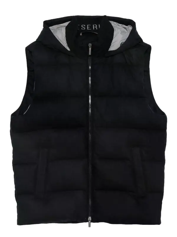Peserico Hooded Quilted Vest - Blue