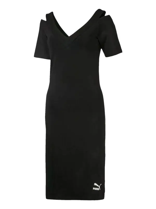 PUMA T7 Cold-shoulder Mini Dress - Black