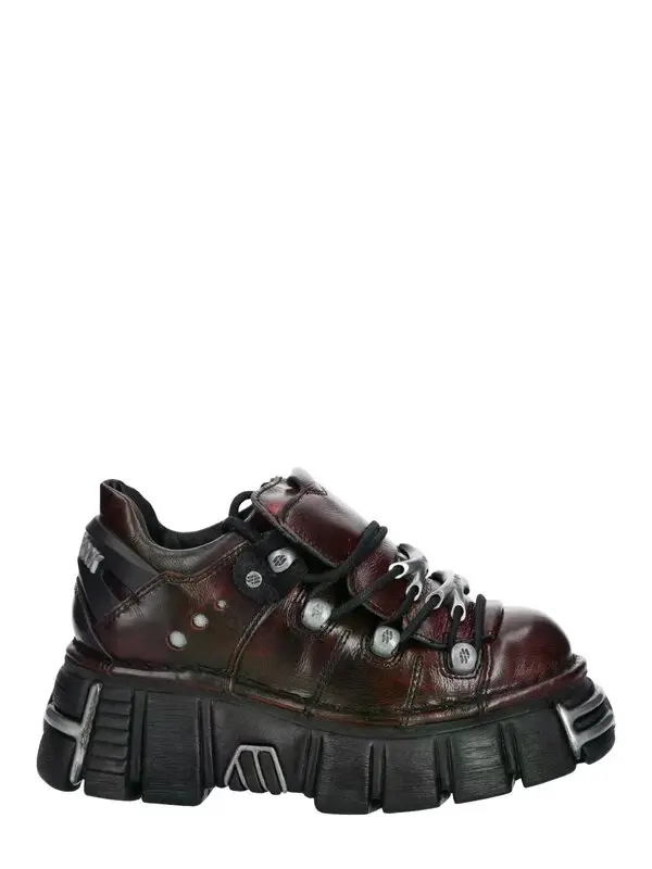 NEW ROCK M-120n-c67 Metallic-detail Platform Sneakers - Red