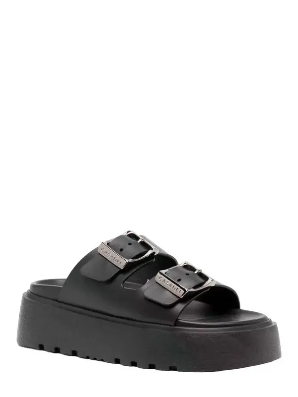 Casadei Florence Double-strap Chunky-sole Sandals - Black