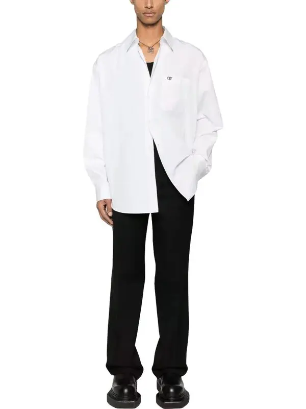 Off-White Straight-leg Wool Trousers - Black