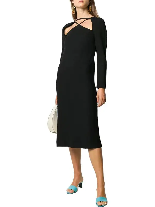 REJINA PYO Cut-out Crepe Midi Dress - Black