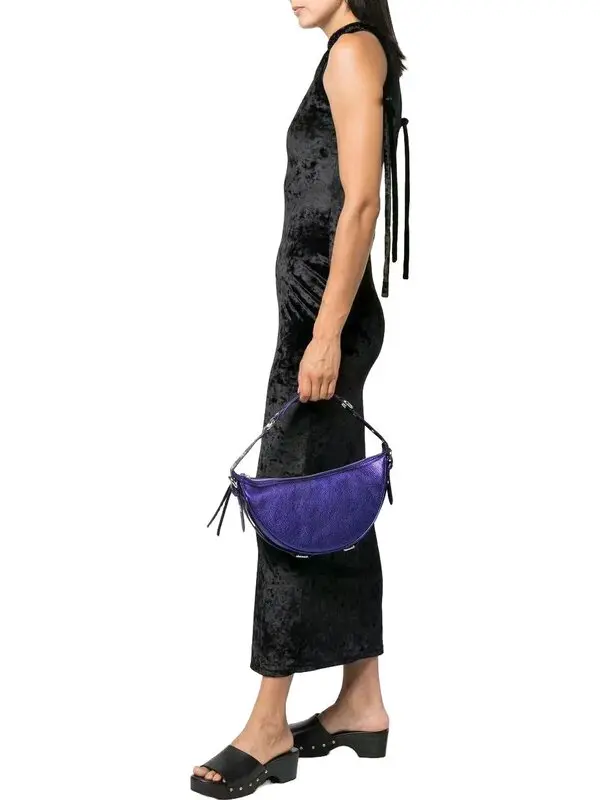 By Far Pebble-texture Leather Shoulder Bag - Purple