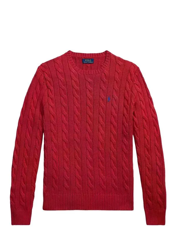 Polo Ralph Lauren Cable Knit Cotton Sweater - Red