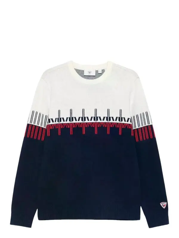 Rossignol Fair Isle Pattern Crew Neck Sweater - Blue