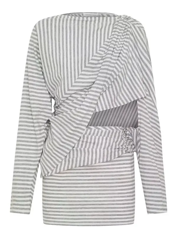 Christopher Esber Draped Striped Mini Dress - Grey