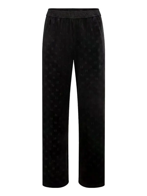 Karl Lagerfeld Monogram Velvet Track Pants - Black