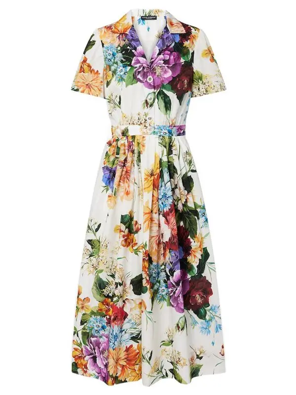 Dolce & Gabbana Floral Cotton Poplin Shirt Dress - Multicoloured
