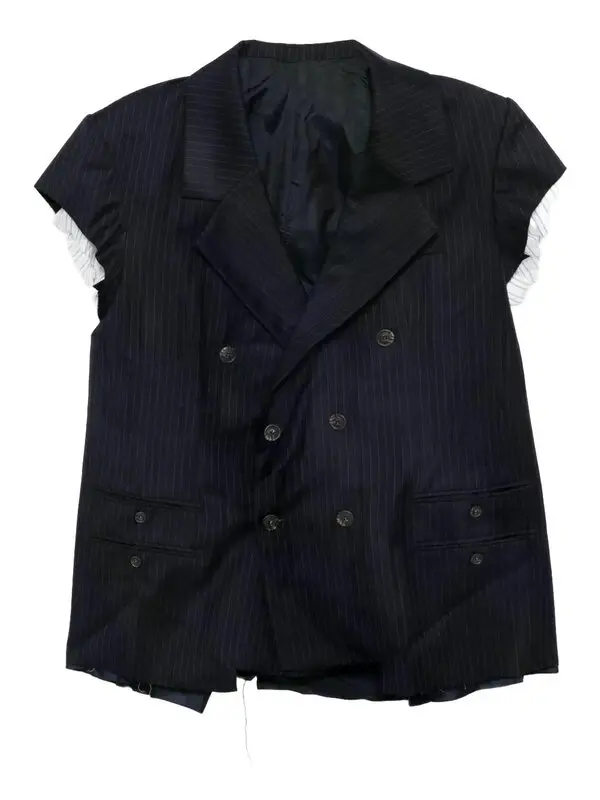SONIA CARRASCO Sleeveless Double-breasted Blazer - Blue