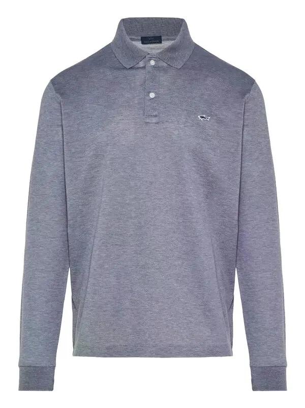 Paul & Shark Long-sleeve Embroidered Polo Shirt - Grey