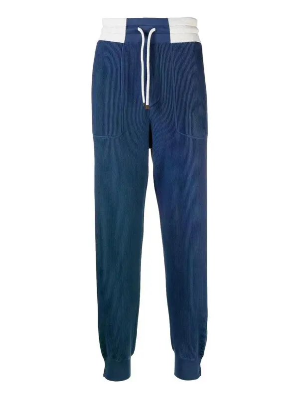 Brunello Cucinelli Knitted Track Pants - Blue