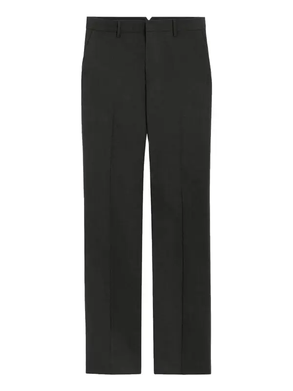 AMI Paris Wool Straight-leg Trousers - Grey