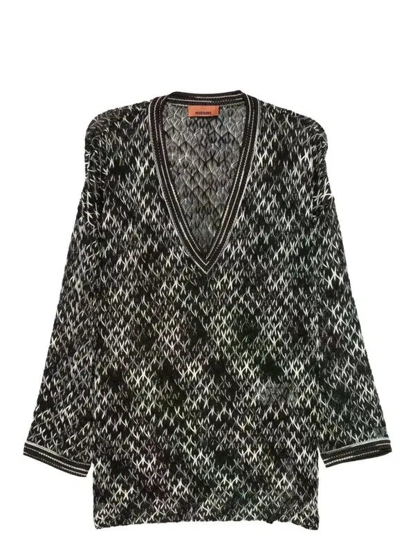 Missoni Geometric-pattern V-neck Sweater - Brown