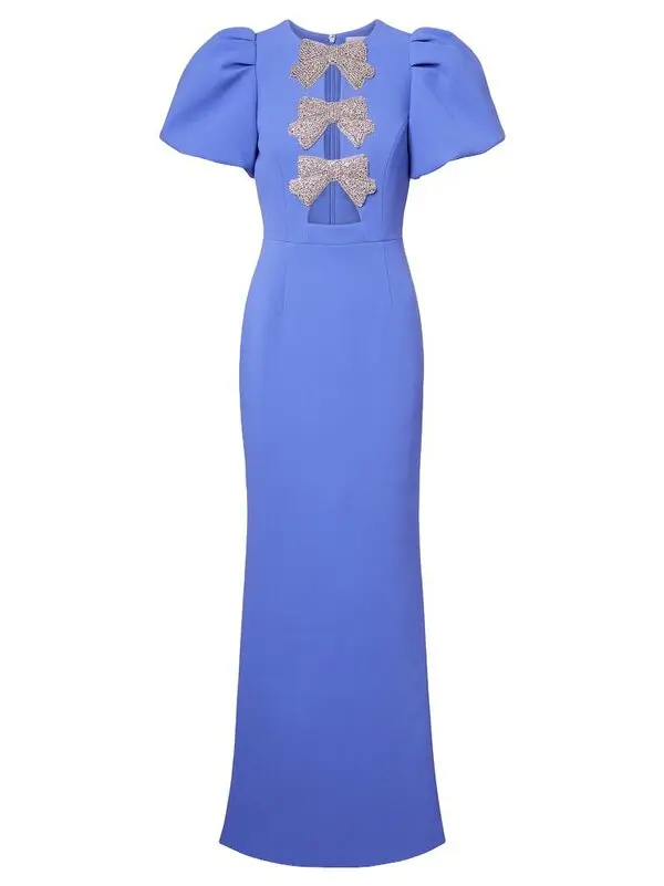 Rebecca Vallance Violetta Embellished Crepe Gown - Blue