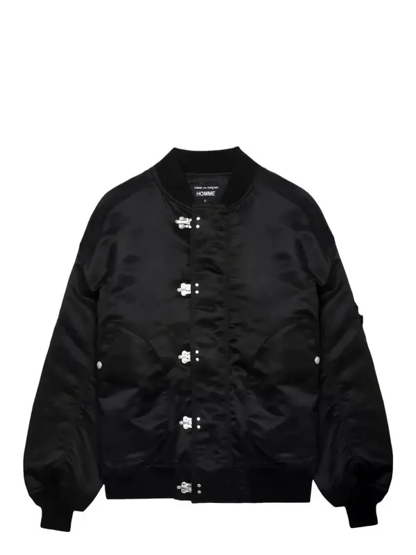 Comme Des Garçons Satin Bomber Jacket - Black