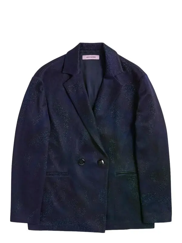 MARGHERITA MACCAPANI Glitter-embellished Double-breasted Blazer - Blue