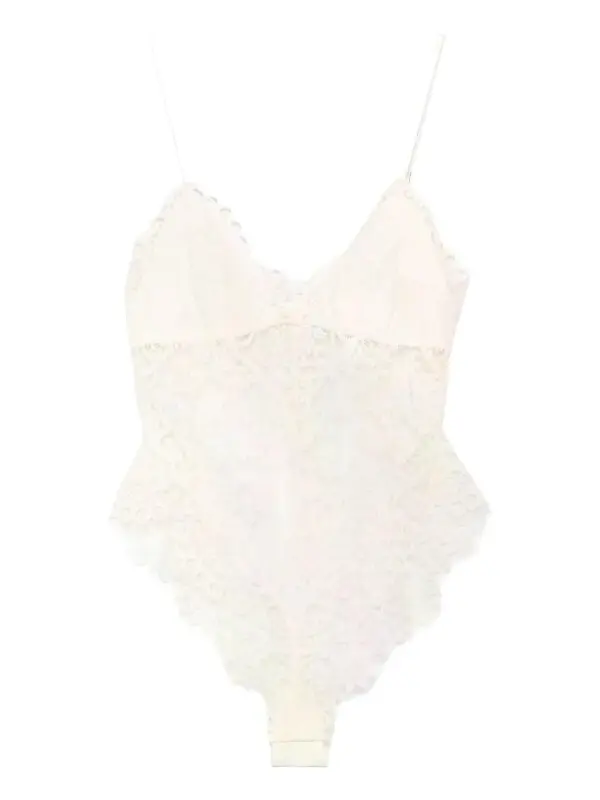 Zimmermann Lace Teddy Bodysuit - Neutrals