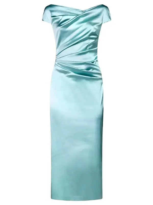 Talbot Runhof Draped-detailing Midi Dress - Blue