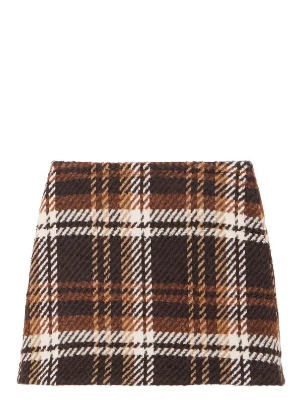 PATOU Checked Wool-blend Mini Skirt - Multi