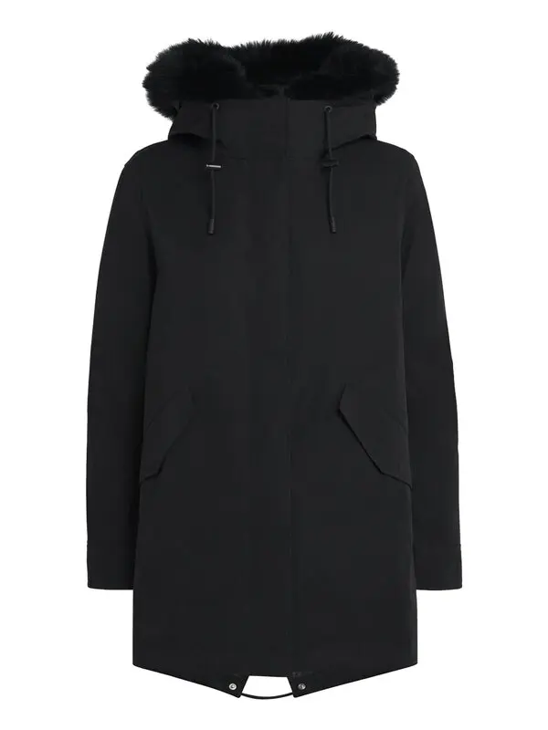 YVES SALOMON Fox And Rabbit Fur Trimmed Parka - Black