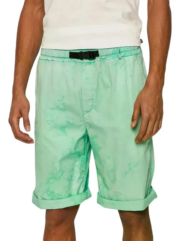 CATERPILLAR Elasticated Waistband Buckle-detail Shorts - Green