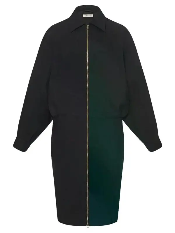 THE ROW Mave Zip-front Balloon-sleeve Dress - Black