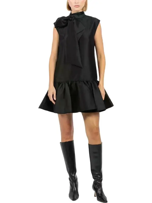 Zimmermann Tie-neck Sleeveless Flared Mini Dress - Black