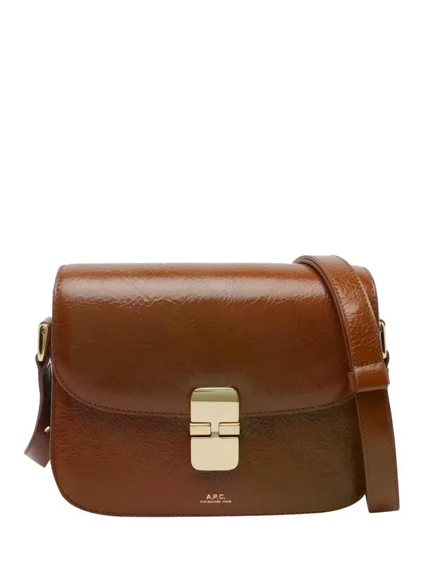 A.p.c. Grace Baguette Calfskin Leather Bag - Brown