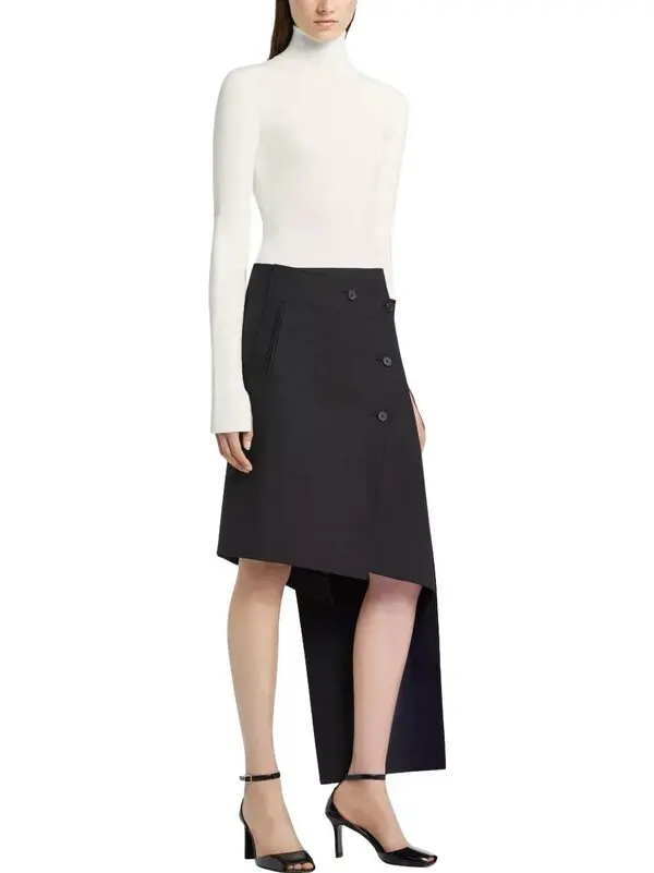 COURREGES Mock Neck Sweater With Ac Logo Detail - White