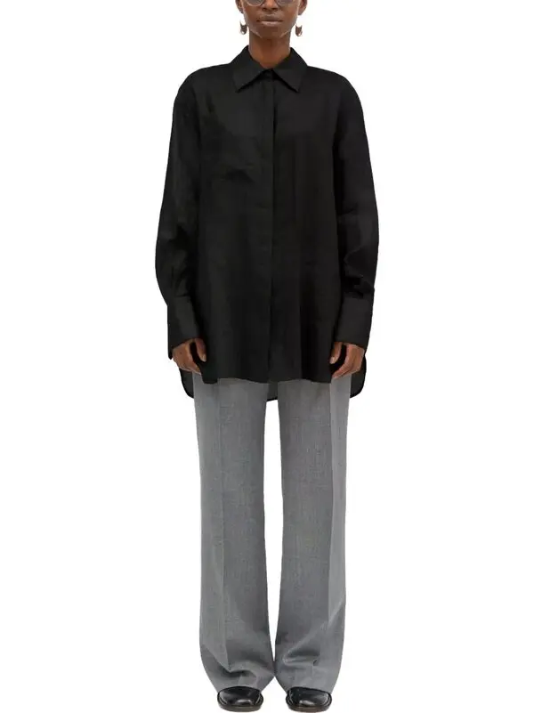 Mark Kenly Domino Tan Long-sleeve Shirt - Black