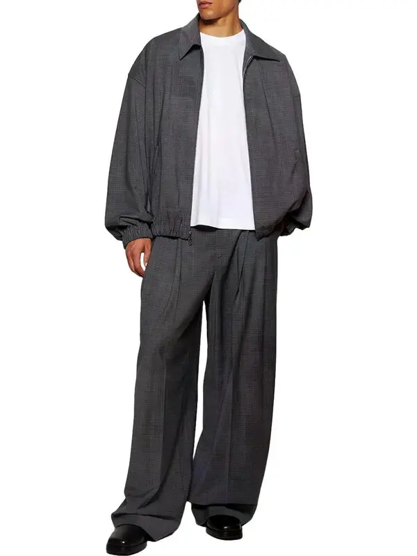 Alexander Wang Pleated Check-pattern Tailored Trousers - Grey