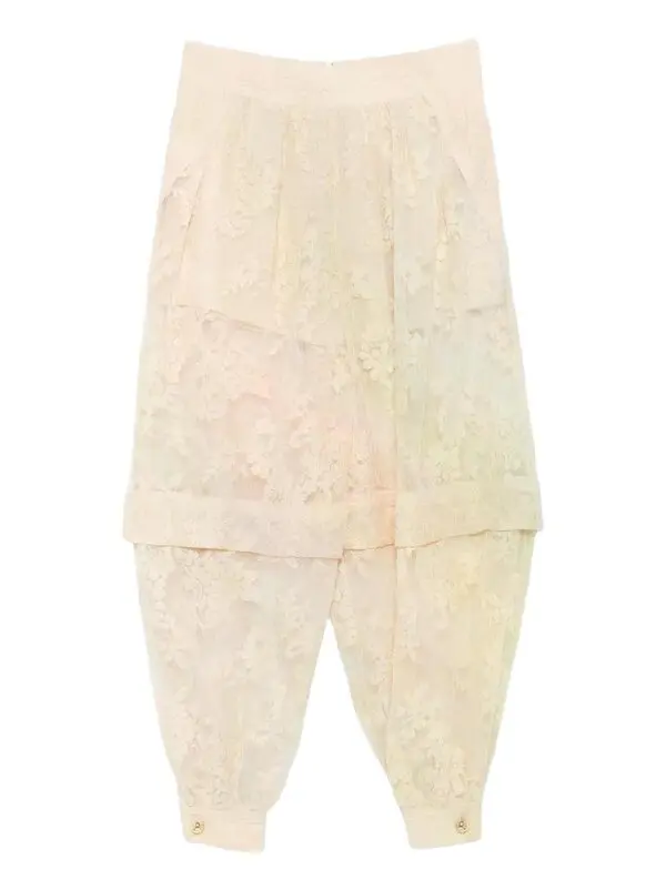 Zimmermann Lace Floral Trousers - Neutrals
