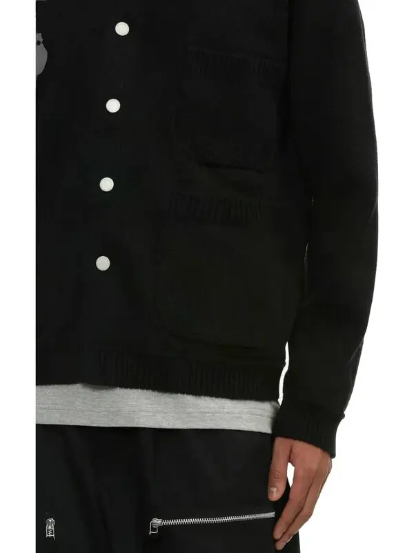 Comme Des Garçons Raglan Sleeve Cardigan - Black