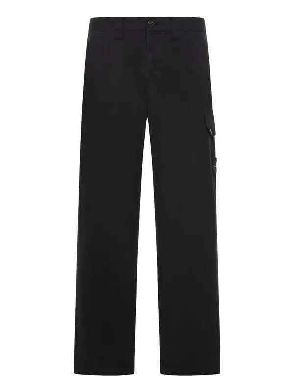 Stone Island Cargo Pocket Straight-leg Trousers - Black