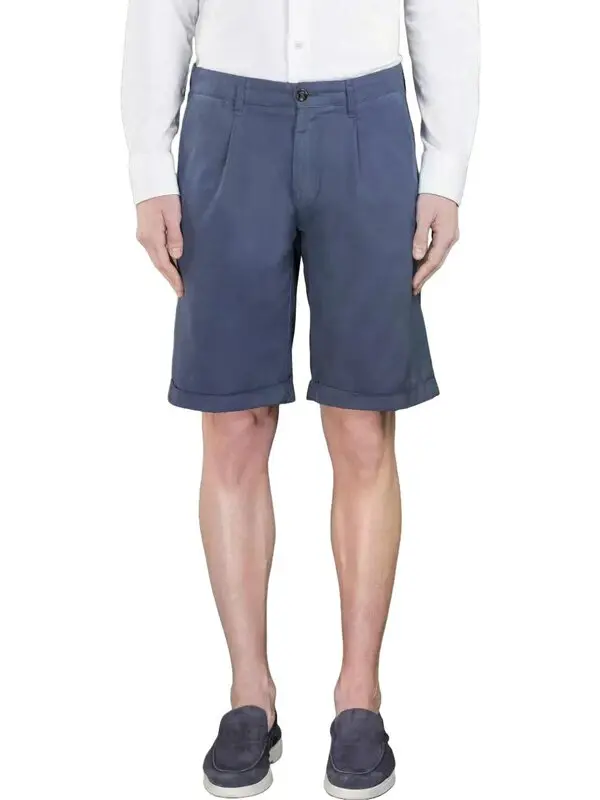 MOORER Pleated Tailored Shorts - Blue