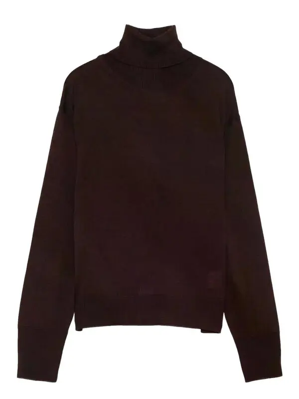 DANIELE FIESOLI Merino Wool Turtleneck Sweater - Brown