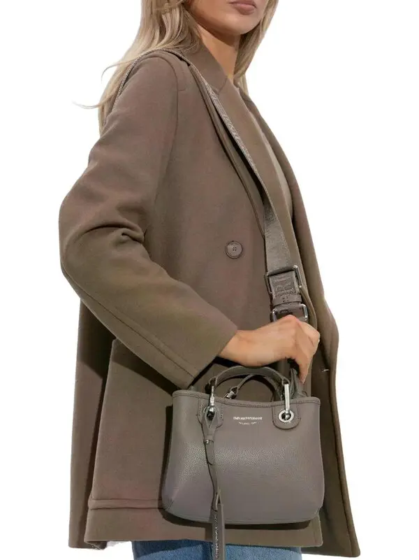 Emporio Armani Logo Plaque Top-handle Tote Bag - Brown