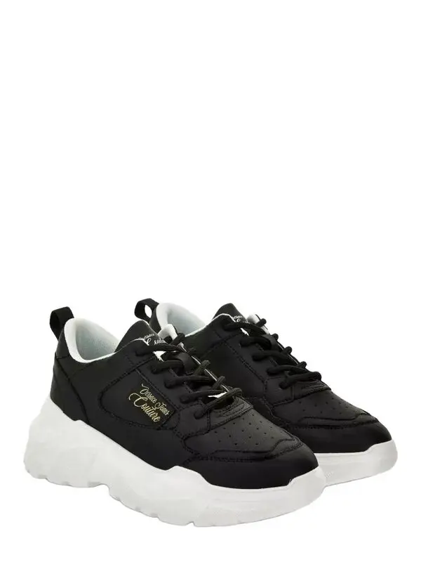 Versace Logo Detail Chunky Sneakers - Black