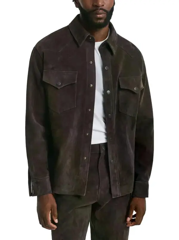 Gant Rodeo Suede Double-pocket Shirt - Brown