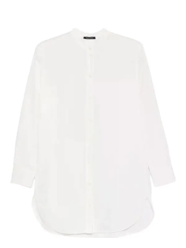 Marc O'polo Long-sleeve Shirt With Round Collar - White