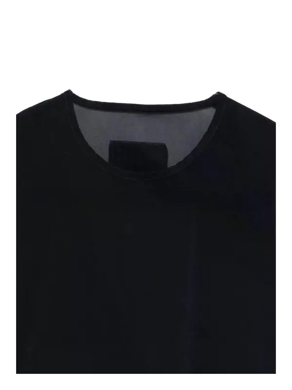 PRIVATE 0204 Sheer Panel Long Sleeve Top - Black