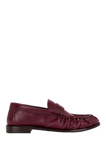 Saint Laurent Leather Loafers - Dark Ruby