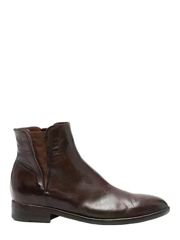 KING TARTUFOLI Zip-detail Leather Ankle Boots - Brown